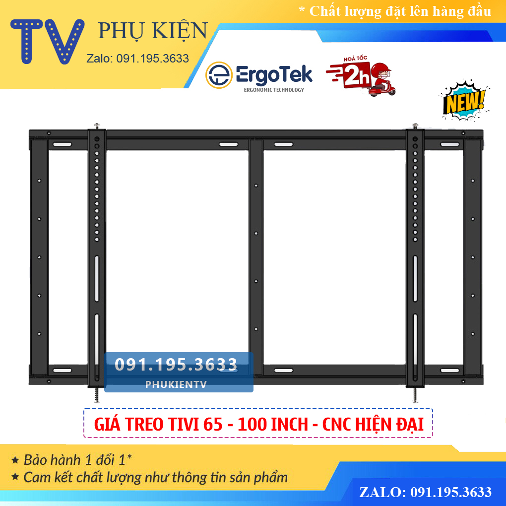 Giá Treo Tivi Sát Tường ErgoTek E95 65 - 75 - 85 - 100 Inch - Khung Treo Tivi Sx Bằng CNC [ Cao ...