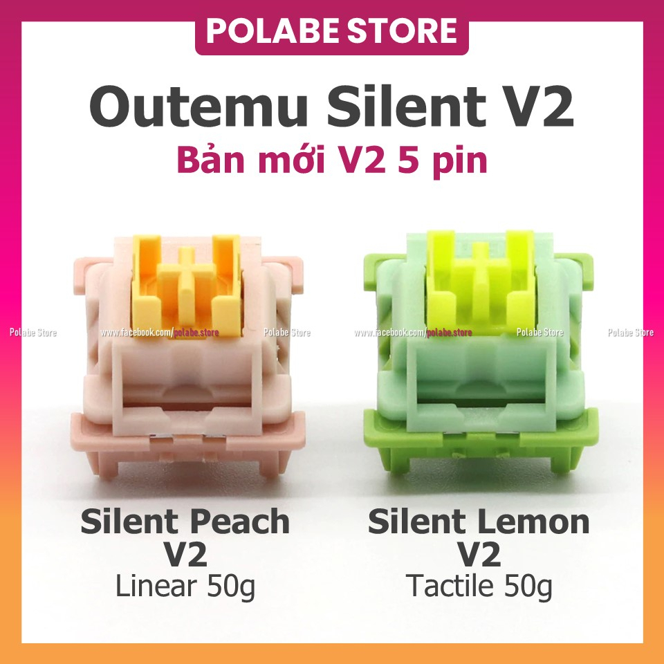 Outemu Silent Peach v2 linear switch bàn phím cơ Outemu Silent Lemon v2 tactile switch - Polabe ...