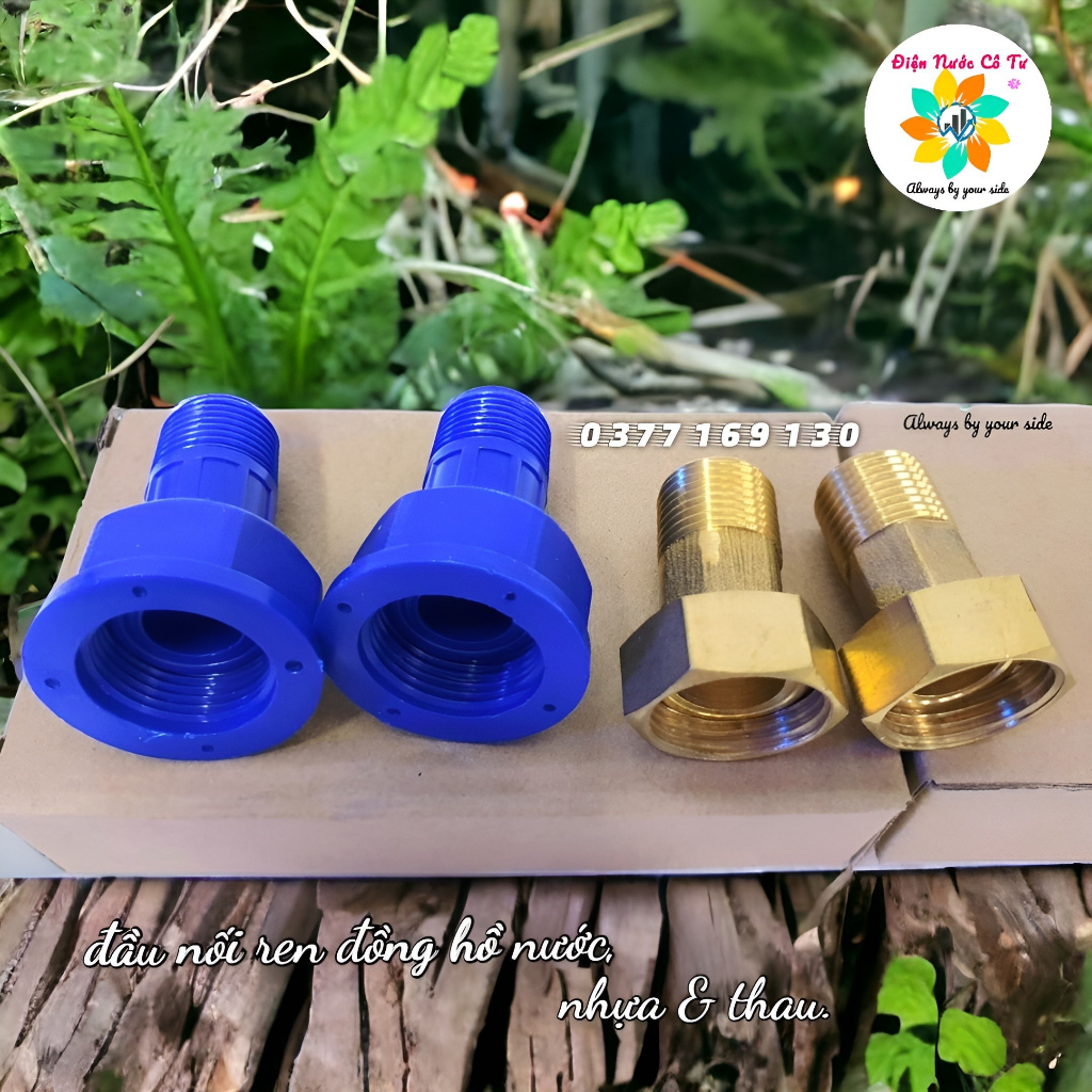 Đầu nối ren cho đồng hồ nước kim loại và nhựa (ren trong 27 ren ngoài ...