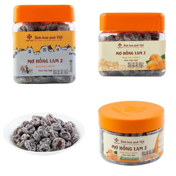 Ô mai mơ Hồng Lam 2 - Ô mai Hồng Lam 11 hàng đường - Hộp 200g/300g/500g ...