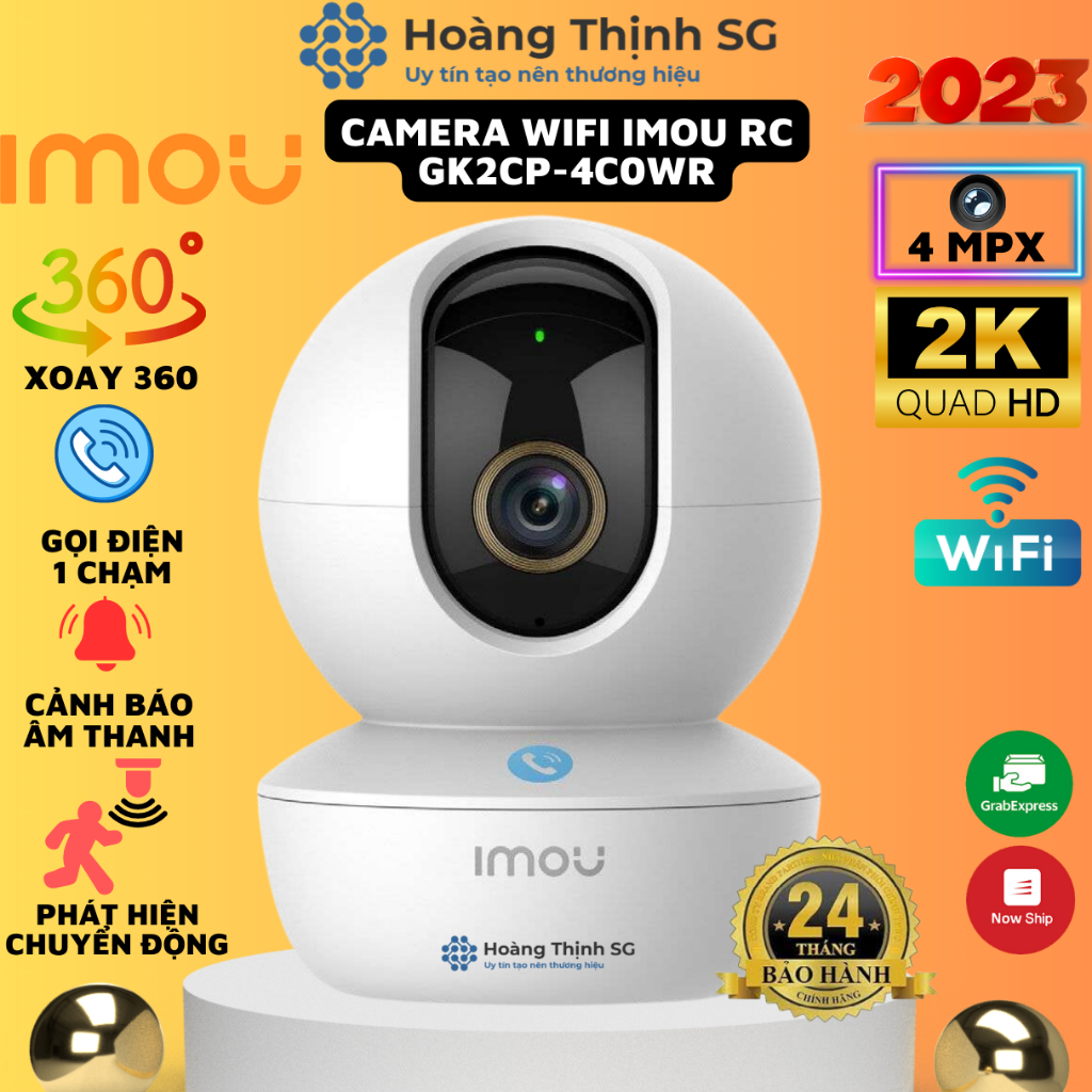 Camera Imou Ranger RC GK2CP-4C0WR 4MP 2K, Gọi Điện 1 chạm, Xoay 360 ...