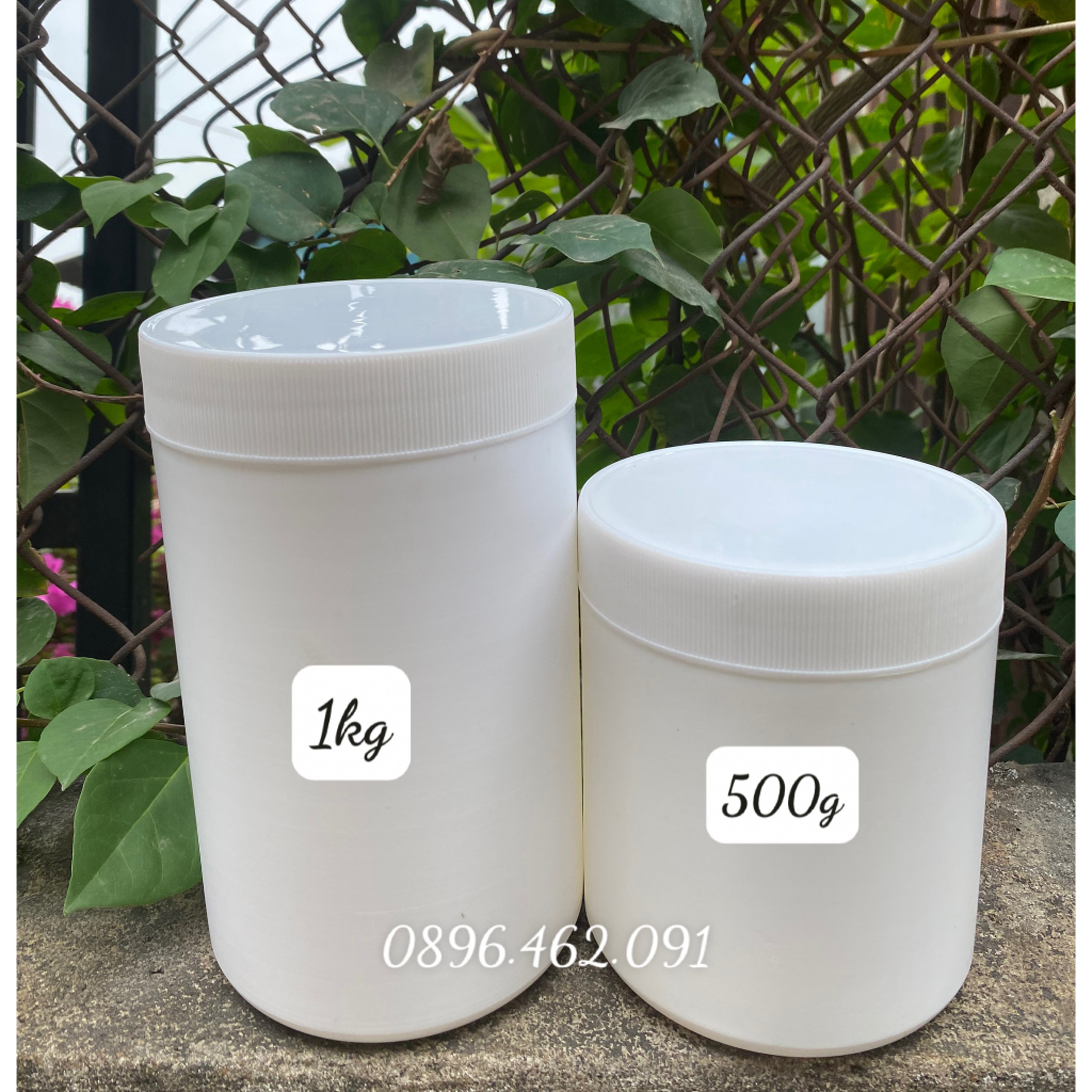HỦ NHỰA HDPE ĐỰNG BỘT,ĐỰNG MẦM ĐẬU NÀNH,ĐỰNG KEM-HỦ NHỰA 250g-500G-1000G (0.5KG-1KG) | Shopee ...