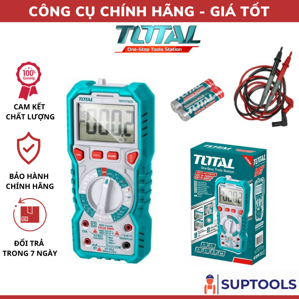 Đồng hồ đo điện vạn năng TOTAL TMT47503 nâng cấp từ mã TMT47502 với ...