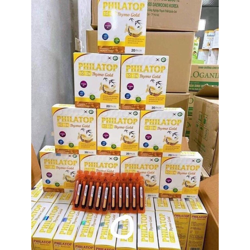 HỘP 20 ỐNG NHỰA * 10ML PHILATOP GOLD ĐẠM SỮA NON TỔ YẾN DÙNG CHO TRẺ EM ...