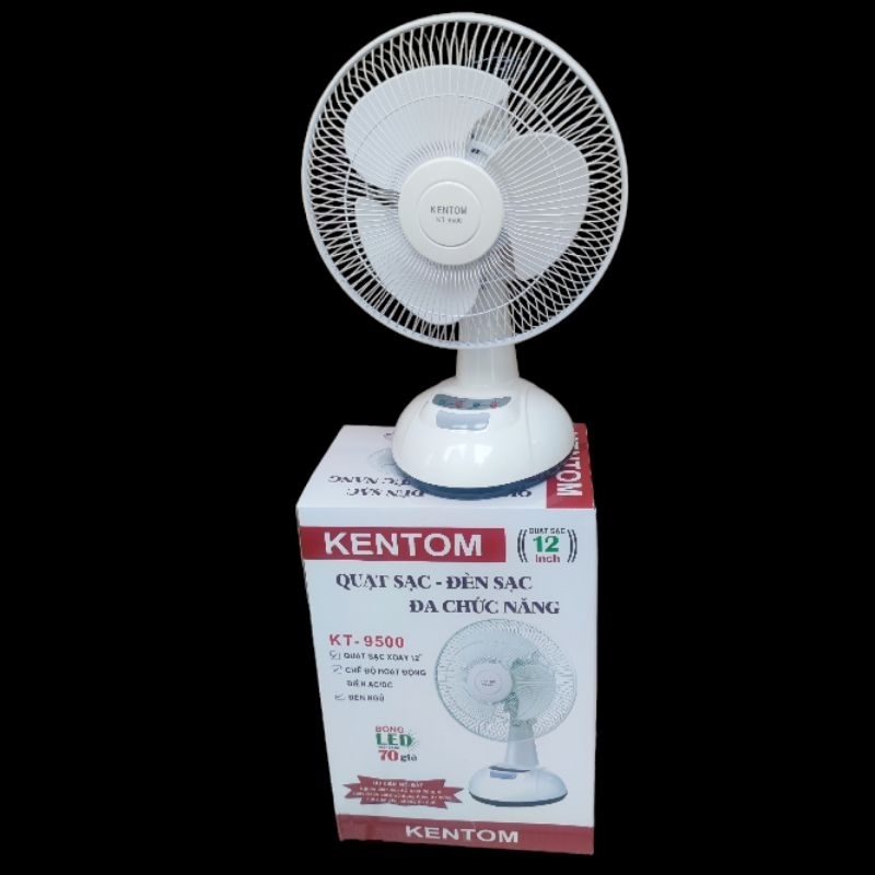 Quạt sạc tích điện KENTOM KT-9500, 1 bình | Shopee Việt Nam