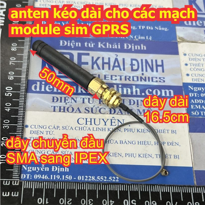 Anten kéo dài cho module sim GPRS GPS 3G / WIFI đầu SMA đực + dây ...