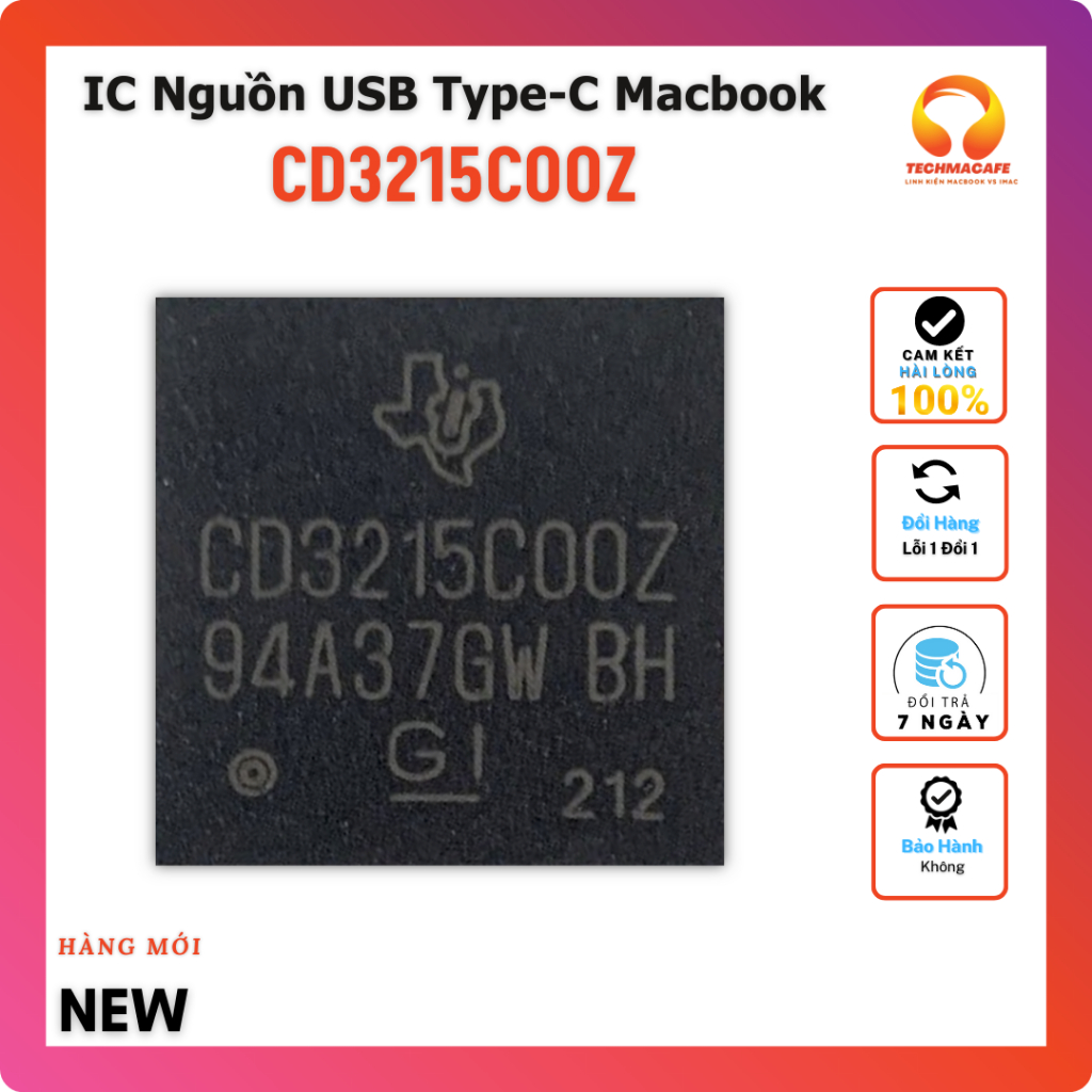 IC CD3215C00Z Nguồn USB Type-C cho Laptop Macbook pro A1706 A1707 A1708 A1989/A1990 A1932 UB300 ...