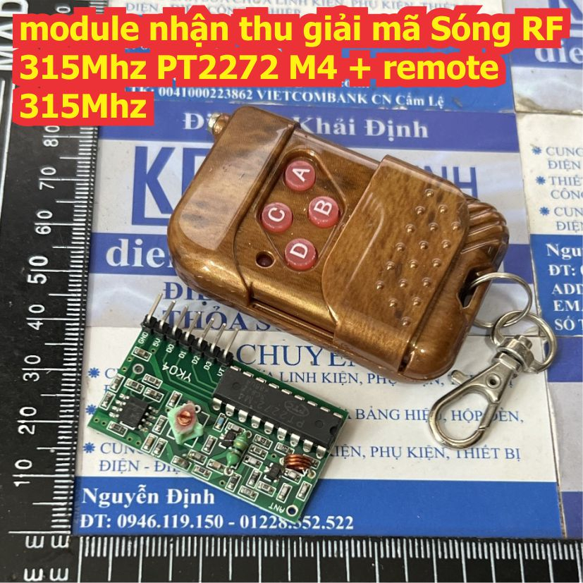 module nhận thu giải mã sóng RF 315Mhz PT2272 M4 + remote 315Mhz chưa ...