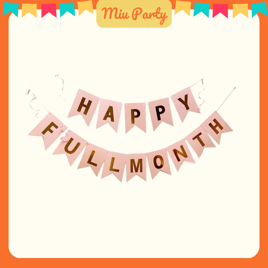 [TPHCM] Dây Chữ HAPPY FULL MONTH, Bóng Chữ Trang Trí Đầy Tháng Miu ...