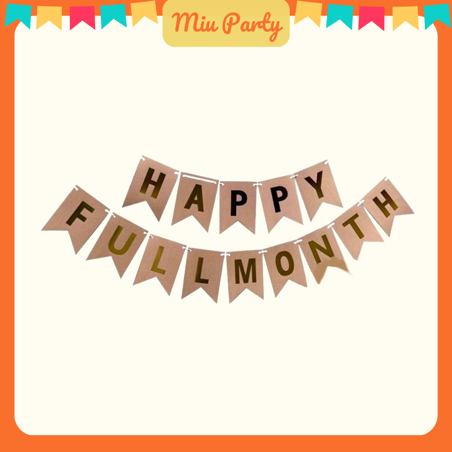 [TPHCM] Dây Chữ HAPPY FULL MONTH, Bóng Chữ Trang Trí Đầy Tháng Miu ...