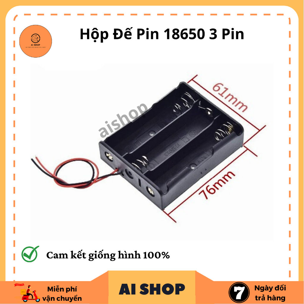 Hộp Đế Pin 18650 Có 2 Dây Đầu Ra 1 Pin, 2 Pin, 3 Pin, 4 Pin, Có 2 Công ...