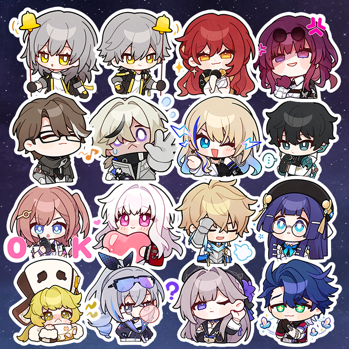 Sticker Honkai Star Rail - Hình dán chibi Seele, Bronya, JingYuan ...
