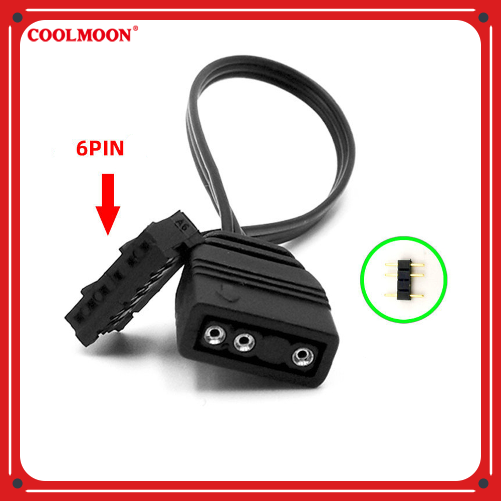 Dây chuyển nguồn từ bộ Hub Coolmoon 6 PIN ra Led 5V-ARGB | Shopee Việt Nam