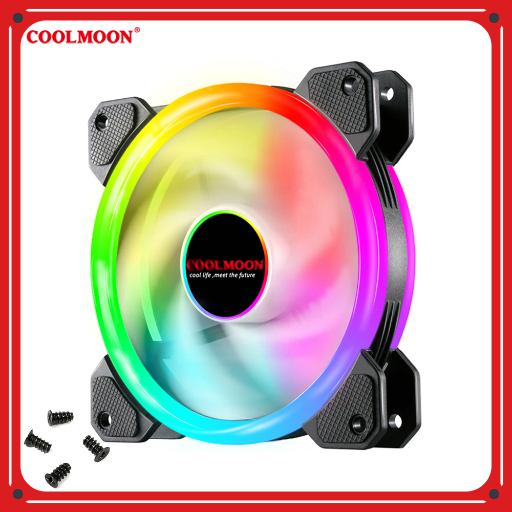 Quạt Tản Nhiệt, Fan Led RGB Coolmoon V2 & Bộ Hub Coolmoon + điều khiển ...
