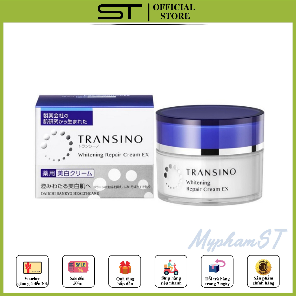 Kem Làm mờ nám Tàn nhang Dưỡng trắng da Dưỡng Ban Đêm Transino Whitening Repair Cream EX ...