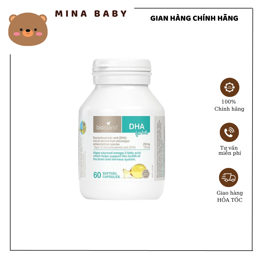 Viên uống BioIsland DHA for kids 60 viên bổ sung Dầu Cá Bio Island Bổ Sung DHA Cho Trẻ | Shopee ...