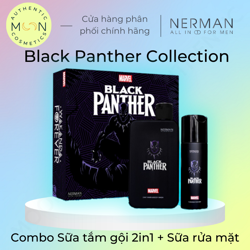 Combo Nerman Black Panther Collection (Sữa Tắm Gội 2in1 350g + Sữa Rửa ...