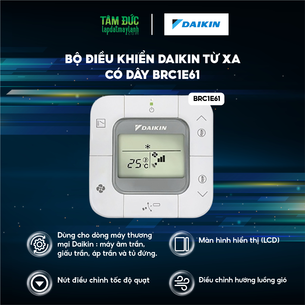 Bộ Điều Khiển Từ Xa Có Dây DAIKIN BRC2E61 Dành Cho Điều Hoà Daikin ...