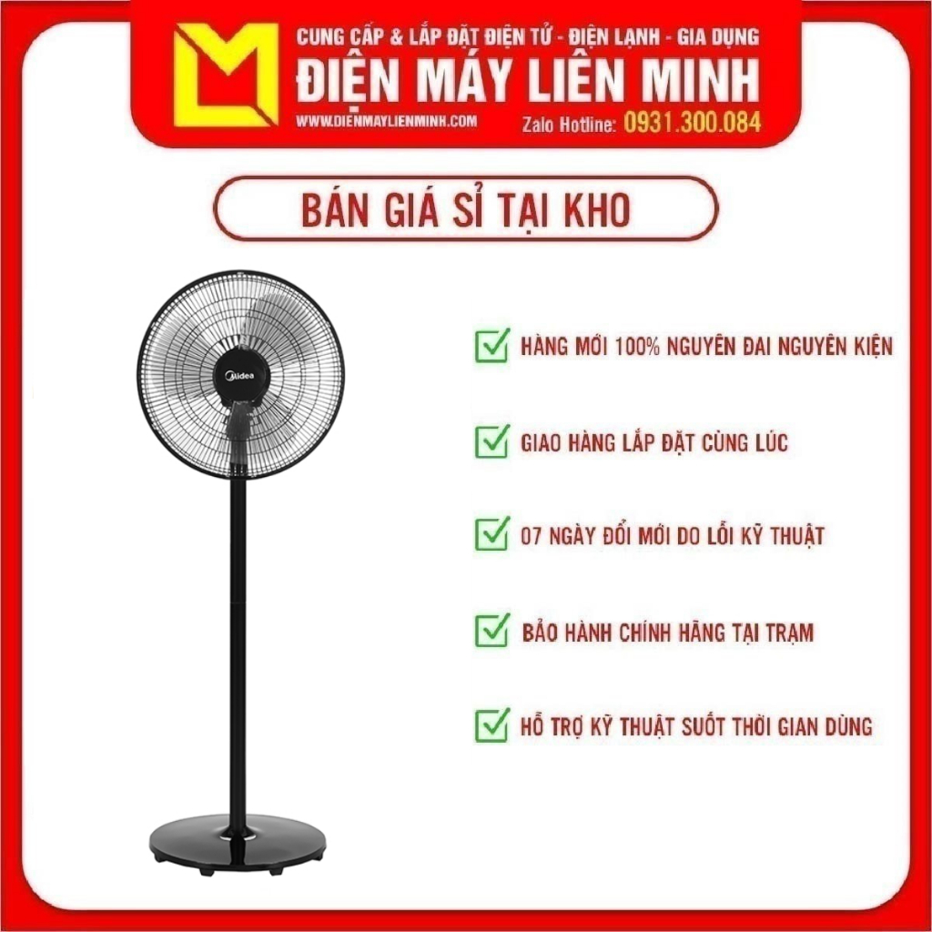 Quạt đứng Midea FS40-18CB Loại motor Bạc thau, Điều chỉnh được chiều cao, công suất hoạt động ...