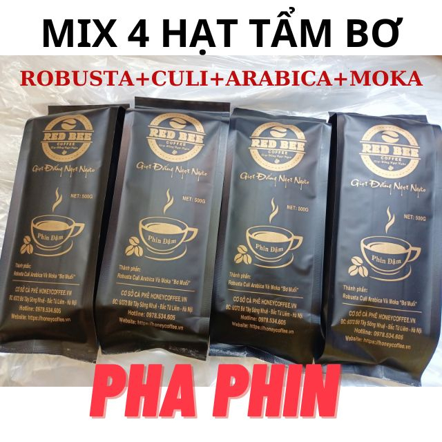 Cafe phin, cafe pha phin rang xay nguyên chất Ban Mê thuột, 4 hạt cafe tẩm bơ | Shopee Việt Nam