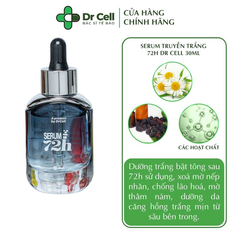 SERUM TRUYỀN TRẮNG 72h DR CELL 30ML GIÚP THẨM THẤU DƯỠNG CHẤT NUÔI DƯỠNG LÀN DA TRẮNG HỒNG RẠNG ...