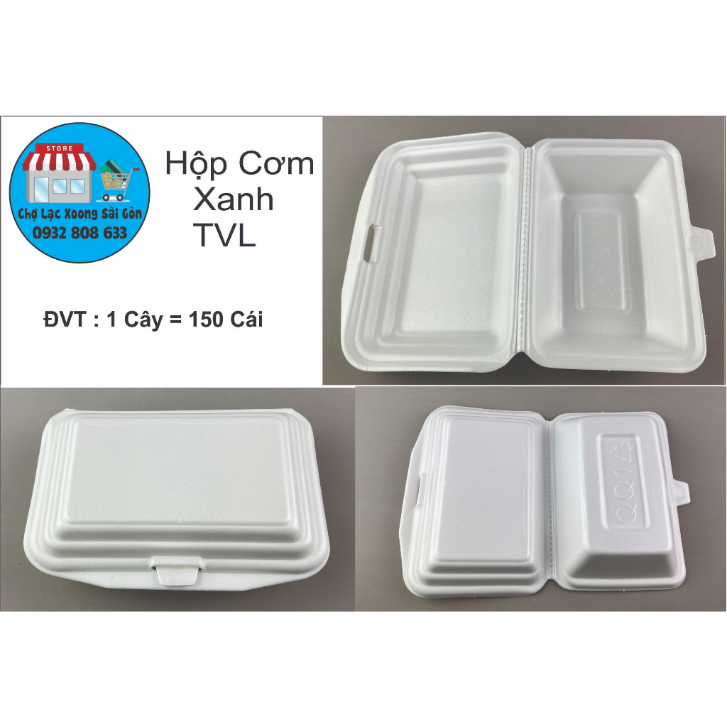 Hộp Xốp Đựng Cơm Xanh TVL 150 cái | Shopee Việt Nam