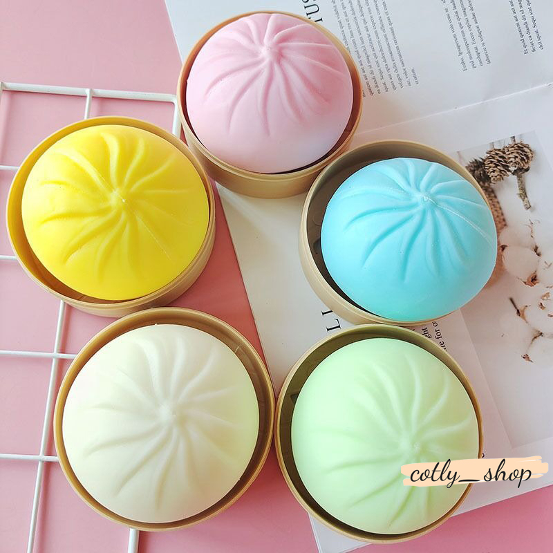 [CÓ HỘP] Squishy mochi bánh bao đồ chơi dẻo giảm stress bóp tay silicon ...