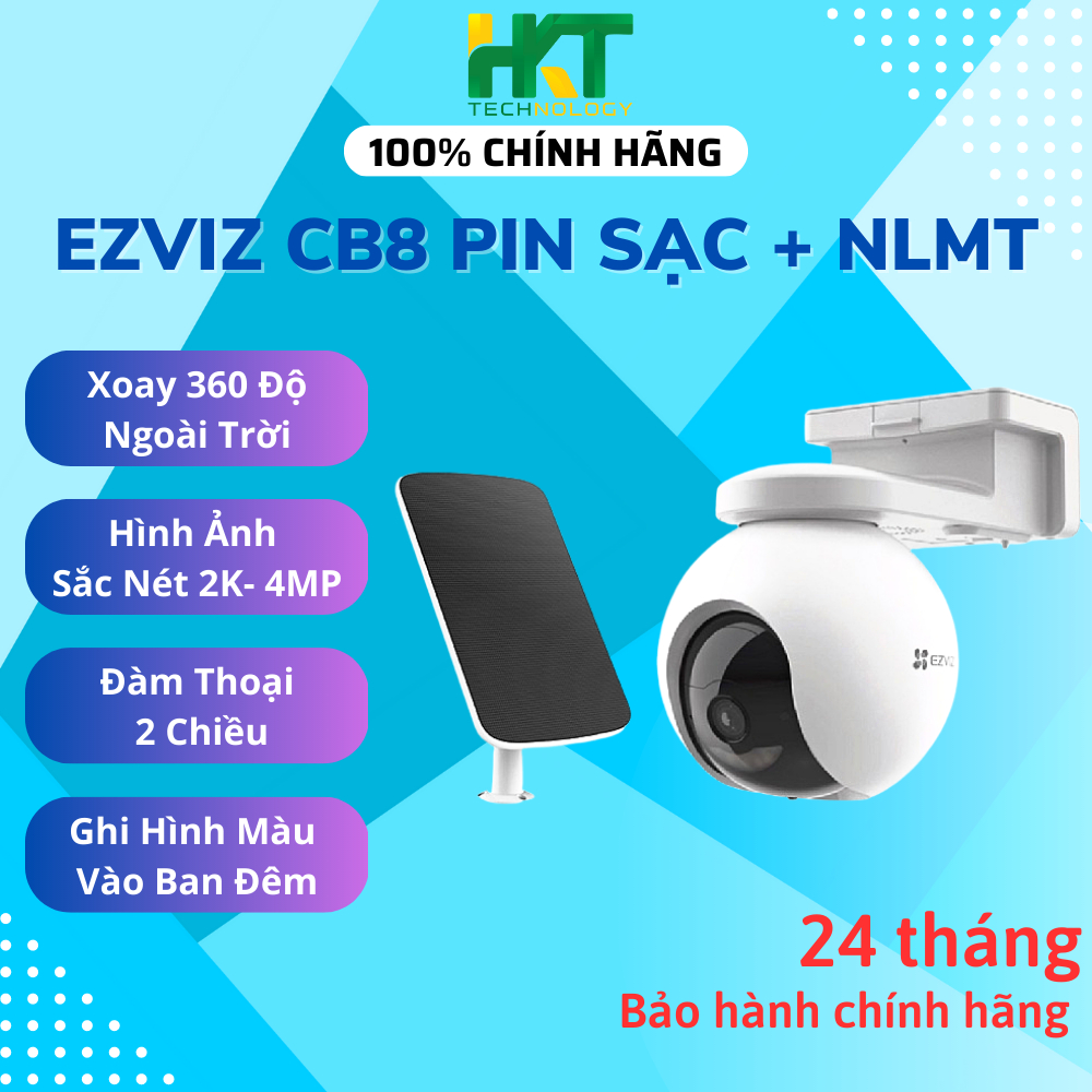 Camera WIFI Ngoài Trời EZVIZ CB8 3MP 2K Pin Sạc Kèm Tấm Pin NLMT - HKT ...