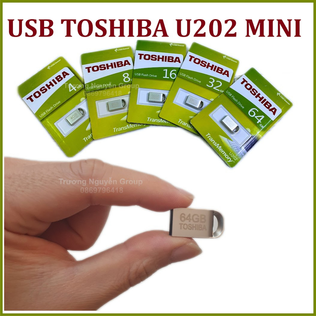 Usb Mini Toshiba Sắt Mini U202 Chống Nước 64Gb-32Gb-16Gb-8Gb-4Gb - 2.0 Nhỏ gọn, tốc độ nhanh ...