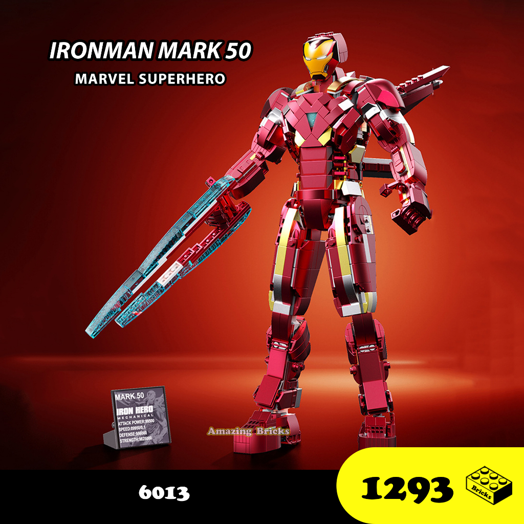 Đồ chơi lắp ráp Ironman Mark 50, 6013 Superhero Marvel, Xếp hình thông minh, Mô hình người sắt ...