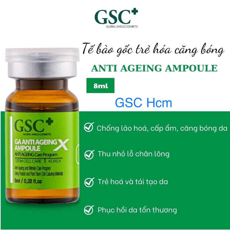 TẾ BÀO GỐC XỬ LÝ SẸO GSC+ GA ANTI AGEING AMPOULE X- Chai 8ml | Shopee ...