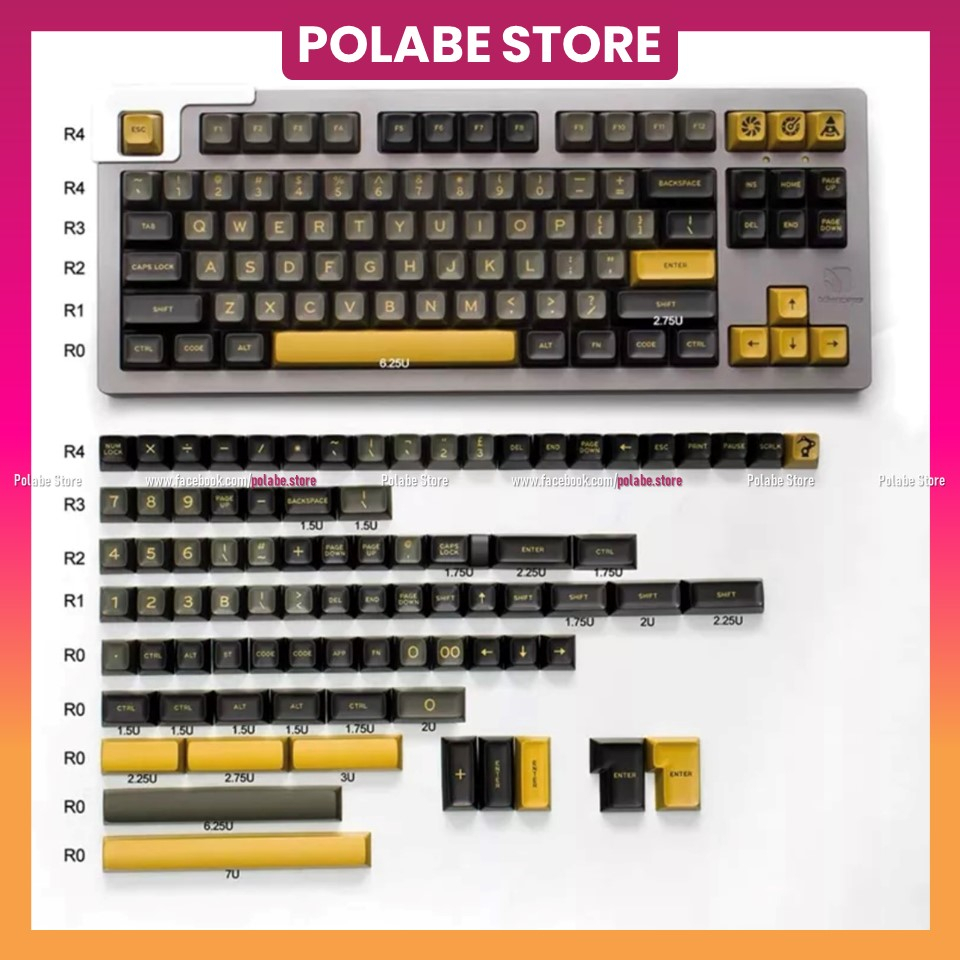 Nút bấm Keycap SA Black Shimmer Aifei DaYe SA Profile bàn phím cơ dùng ...