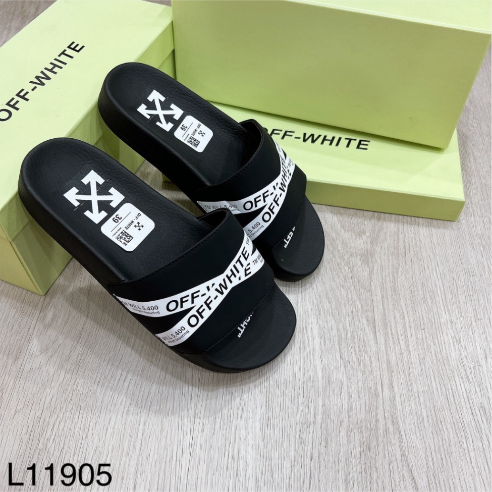 Dép Quai Ngang OFF White Nam Kẻ Chéo Siêu Đẹp - Dép Nam OFF White Cao ...