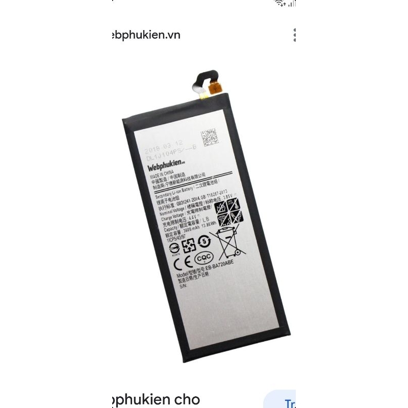 pin samsung J7 pro / J730 Dung lượng 3600 mAh zin tháo máy | Shopee ...