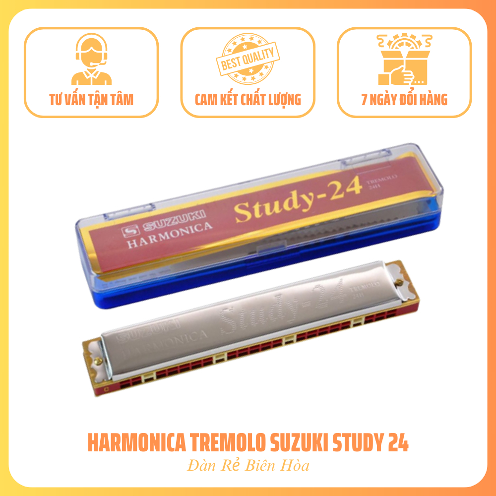 Kèn Harmonica Tremolo Suzuki Study 24 lỗ Tone C chiều dài 18 cm | Shopee Việt Nam