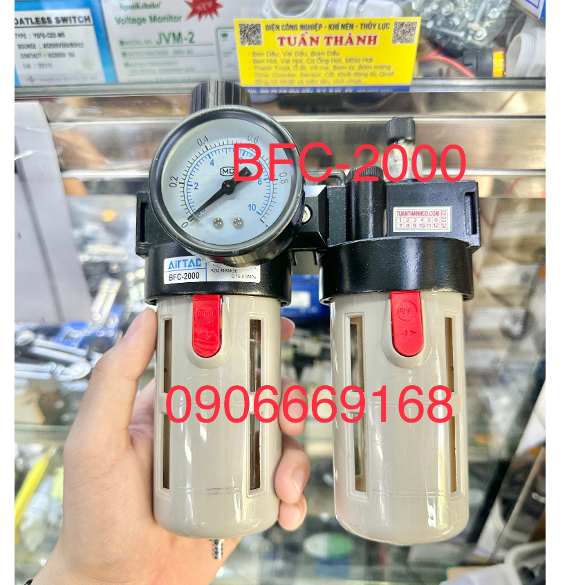 Bộ Lọc Đôi Khí Nén Tách Nước Ren 13 BFC-2000 Hiệu AIRTAC BFC2000 (Có Kèm Đồng Hồ Áp) | Shopee ...