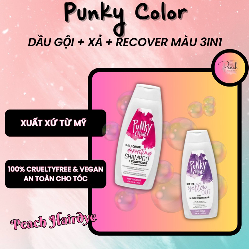 Dầu gội 3in1 COLOUR DEPOSITING SHAMPOO & CONDITIONER Punky Colour giữ ...