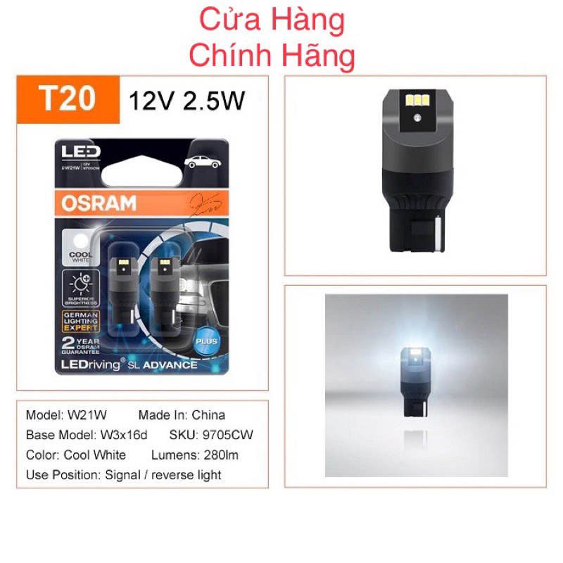 Đèn T20 LED Tín hiệu Osram Advance Plus Đui cắm lùi Demi xi nhan hậu ...