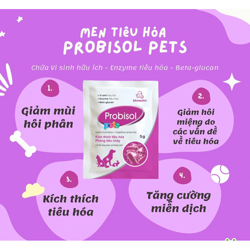 Men Tiêu Hóa (Vi Sinh) cho Cún Mèo Vemedim Probisol Pets (Gói 5g ...