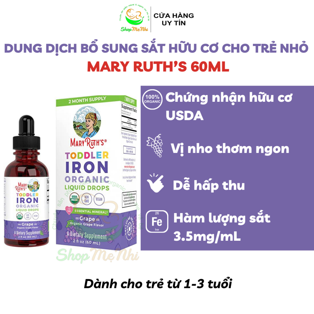 DUNG DỊCH BỔ SUNG SẮT HỮU CƠ CHO TRẺ NHỎ MARY RUTH ORGANIC TODLER ...