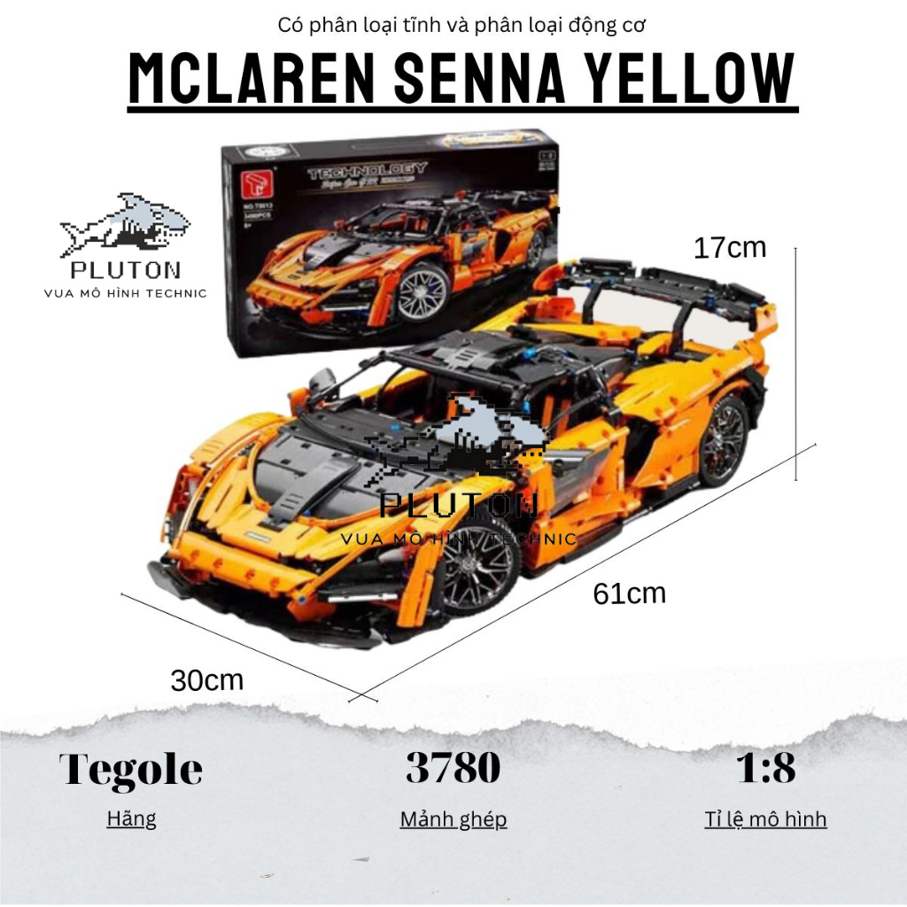 Mô Hình siêu xe technic McLaren Senna tỉ lệ 1:8 3780 PCS SKU T5013 cung cấp bảo hành bởi Pluton ...