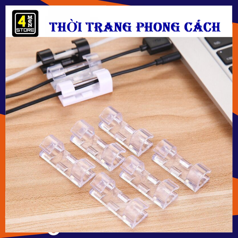 Bộ 20 Nẹp Dán Dây Điện Trong Suốt Treo Tường Cố Định Chống Rối - Kẹp ...