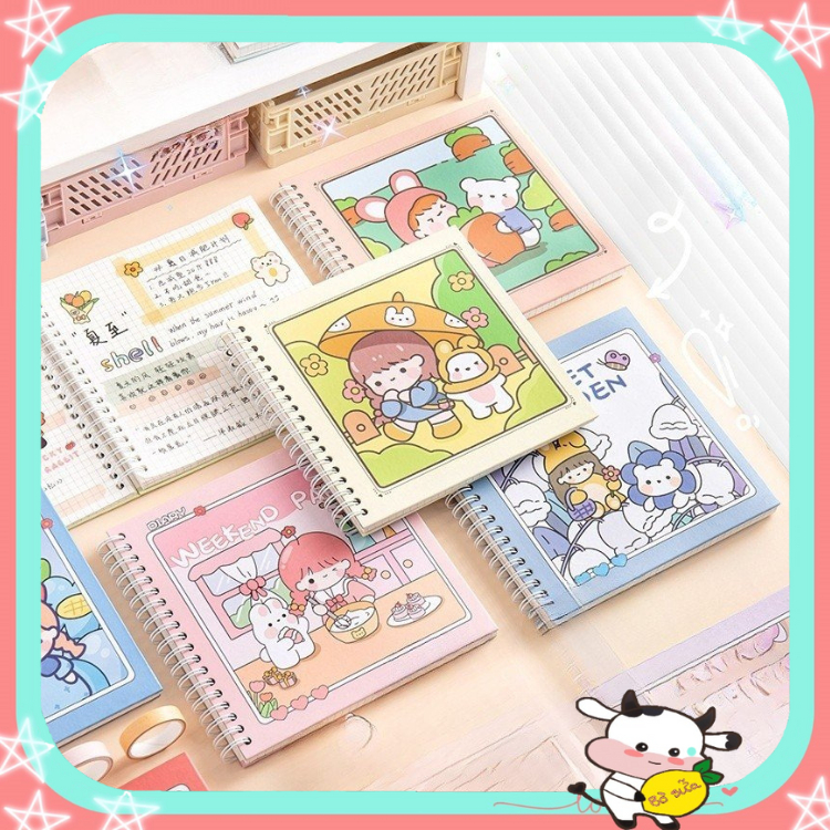 Sổ Lò Xo Tay Ghi Chép Mini Cute Còng Nhựa Bò Sữa VPS25 | Shopee Việt Nam