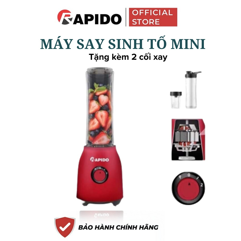 [BẢO HÀNH CHÍNH HÃNG 12 THÁNG] Máy xay sinh tố Rapido RB-300M 2 trong 1 ...