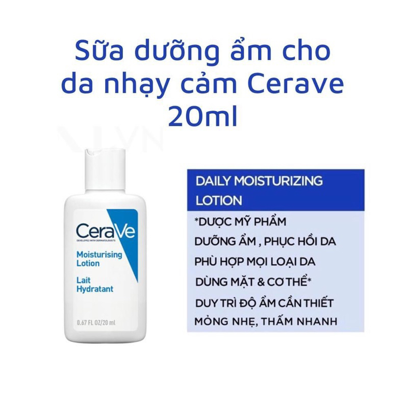 ( Minisize 20ml) Sữa dưỡng ẩm CeraVe Moisturizing Lotion | Shopee Việt Nam