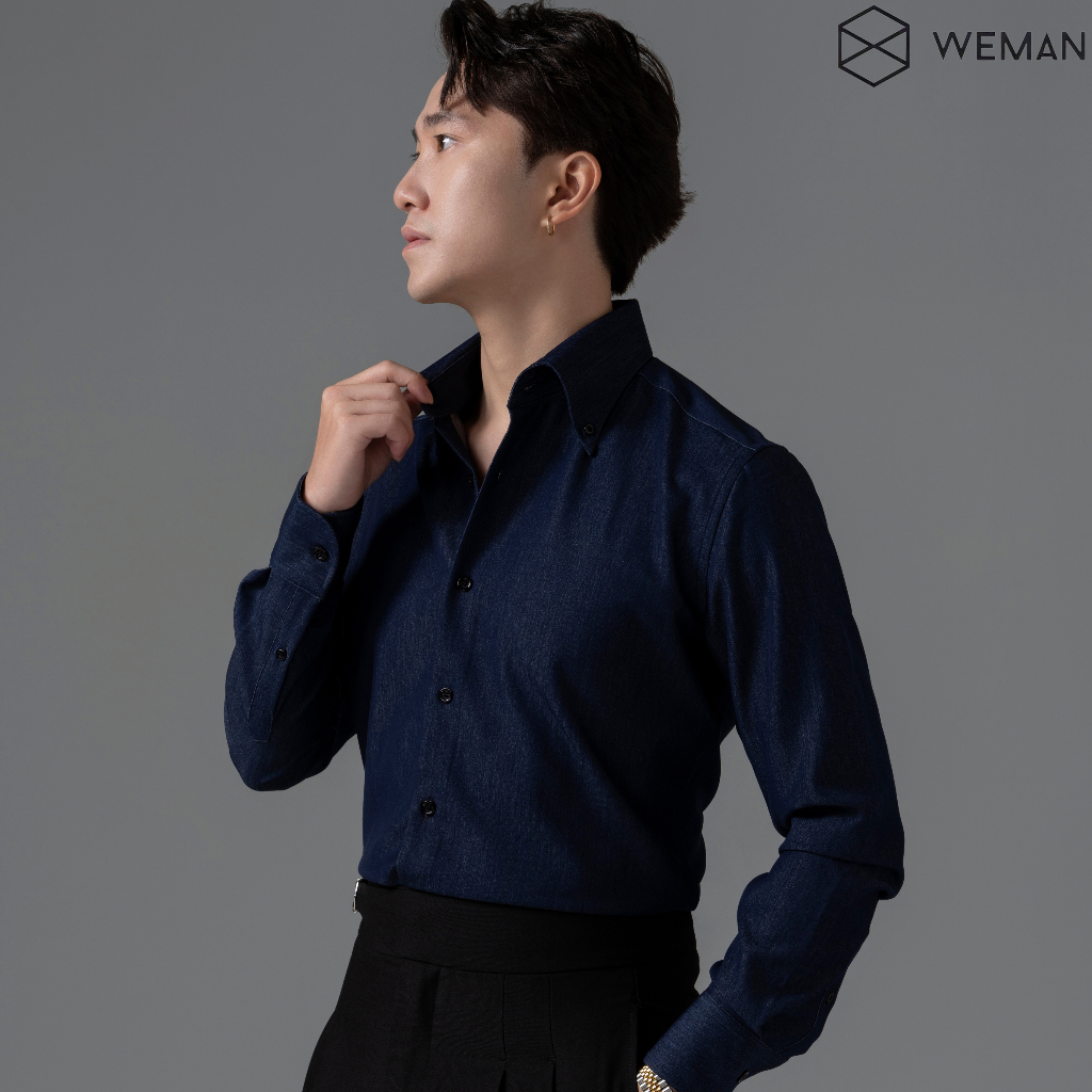 Áo sơ mi nam DENIM cổ button down dáng slim fit, chất liệu cao cấp ...