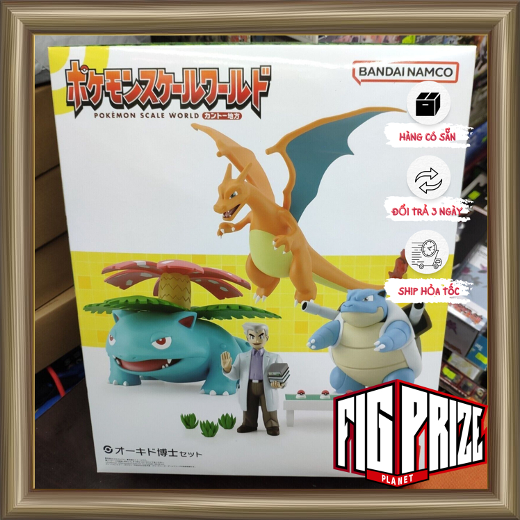 Mô hình Pokemon Scale World Charizard Blastoise Venusaur Professor Oak ...