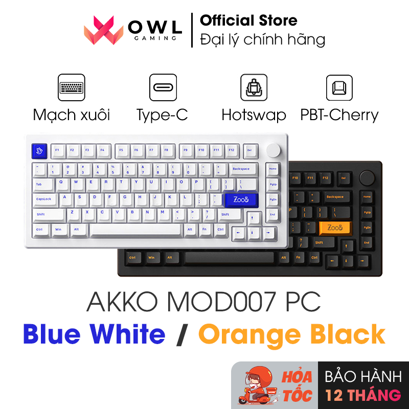 Bàn phím cơ AKKO MOD007 PC Blue on White / Orange on Black (Hotswap ...