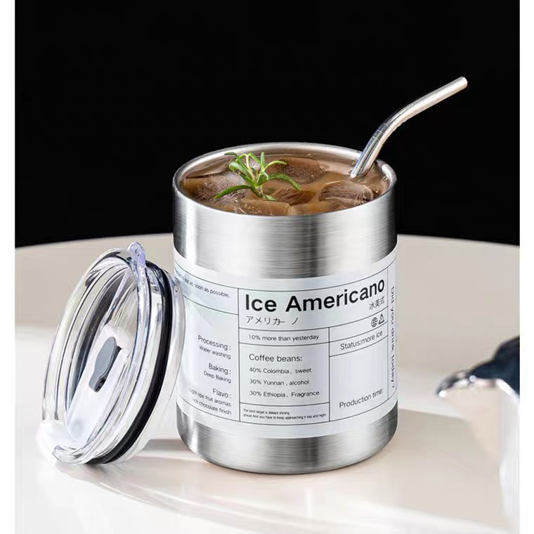Ly giữ nhiệt Iced Americano inox 304 dung tích 300/600ml, cốc giữ nhiệt inox không gỉ cao cấp ...