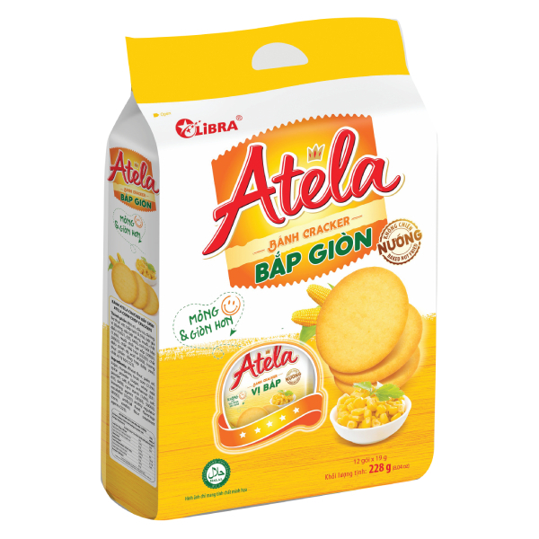 Bánh Quy Cracker Atela Vị Bắp Giòn Túi 228G | Shopee Việt Nam